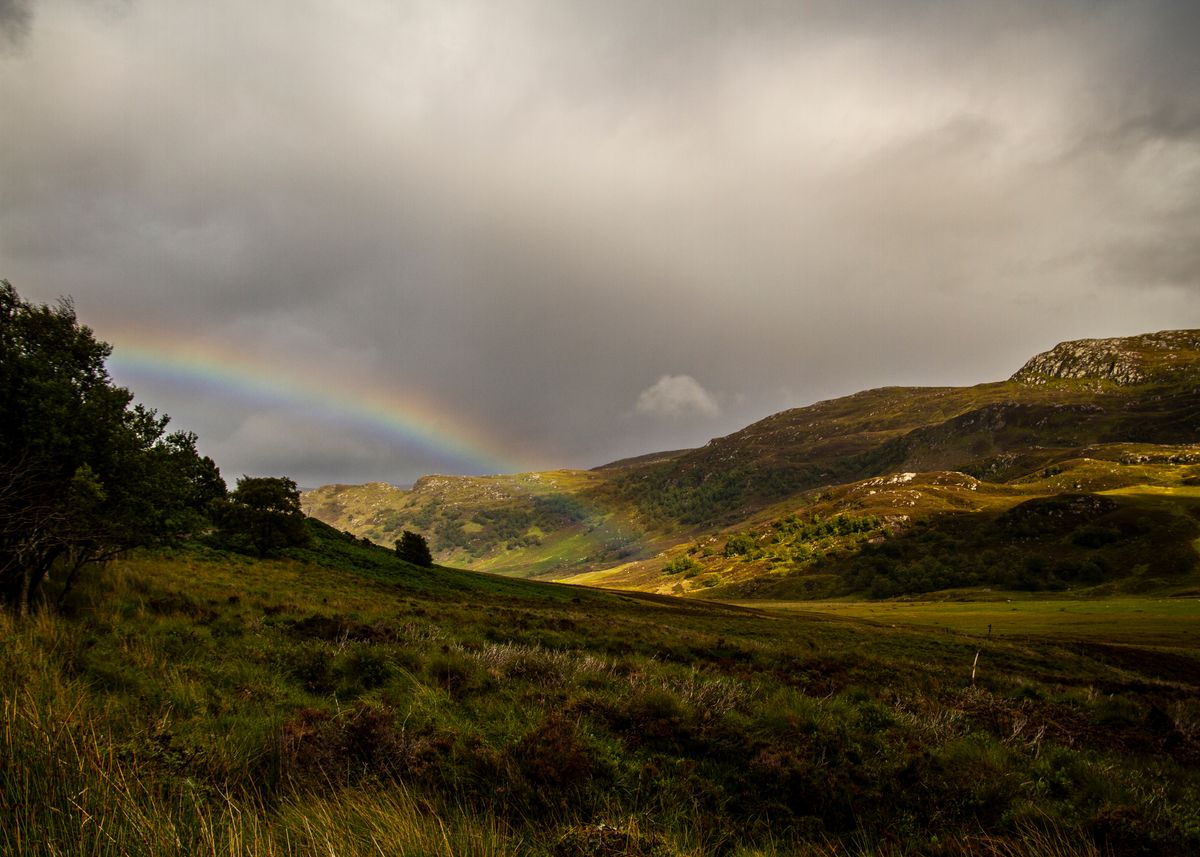 'Rainbow Over Hills' Poster, picture, metal print, paint by Artealith ...