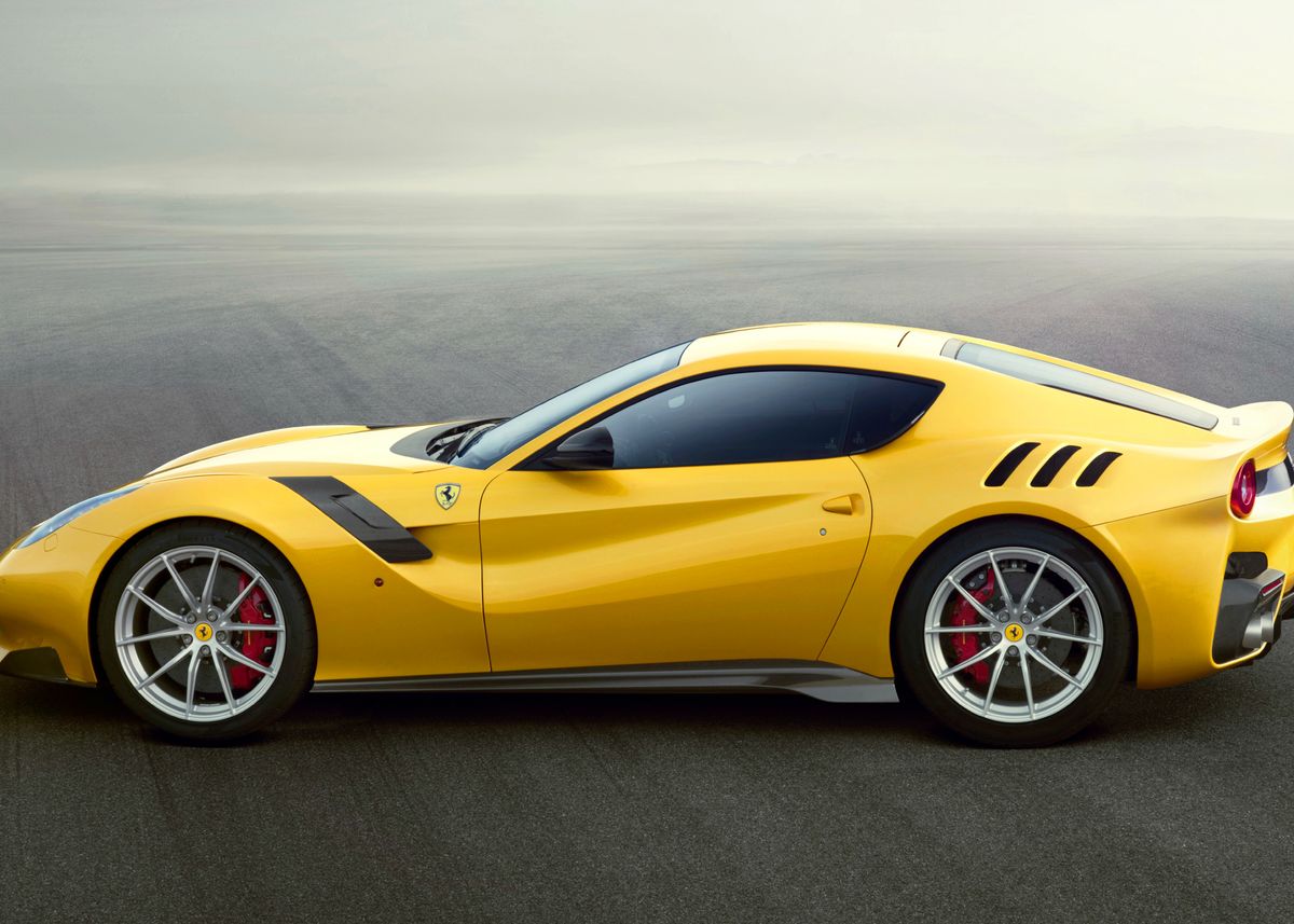 'Yellow Ferrari F12tdf' Poster, picture, metal print, paint by classic ...