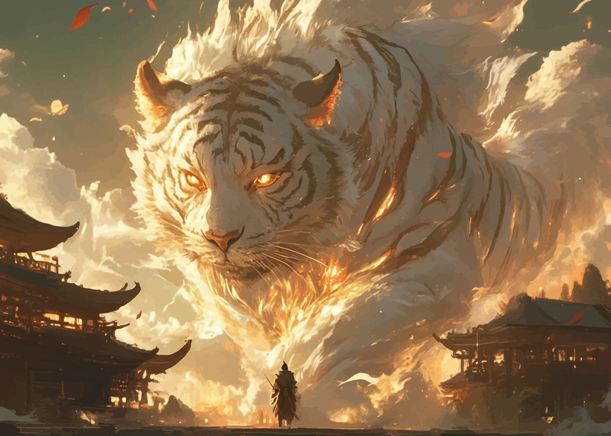 'White Tiger Spirit' Poster, picture, metal print, paint by anhvivuha ...