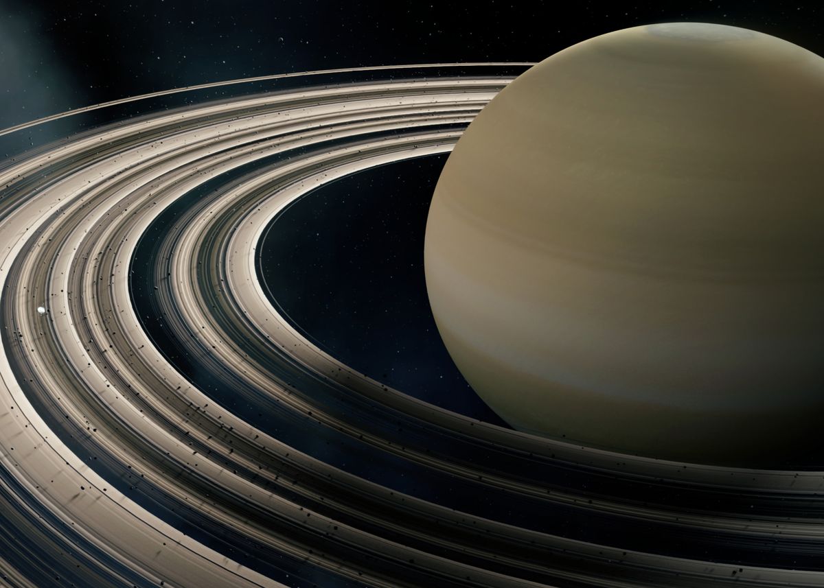 'Saturn Rings and Planet' Poster, picture, metal print, paint by Kuro ...