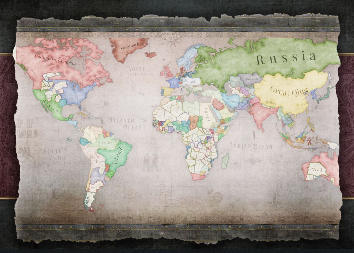 'World Map - Dawn of Wonder' Poster, picture, metal print, paint by ...