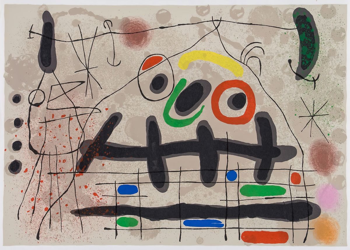 'Abstract Art with Black Lines by joan miro' Poster, picture, metal ...
