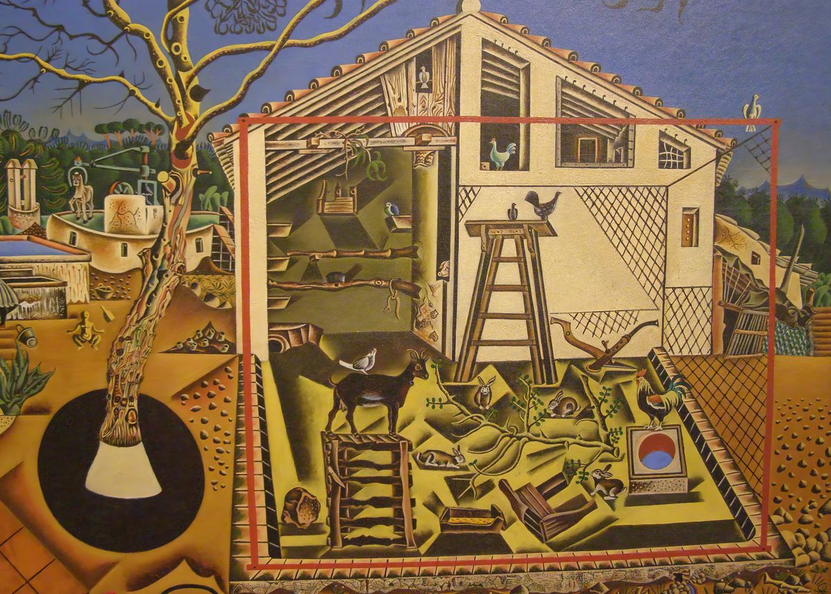 'Surrealist Farm Scene joan miro' Poster, picture, metal print, paint ...