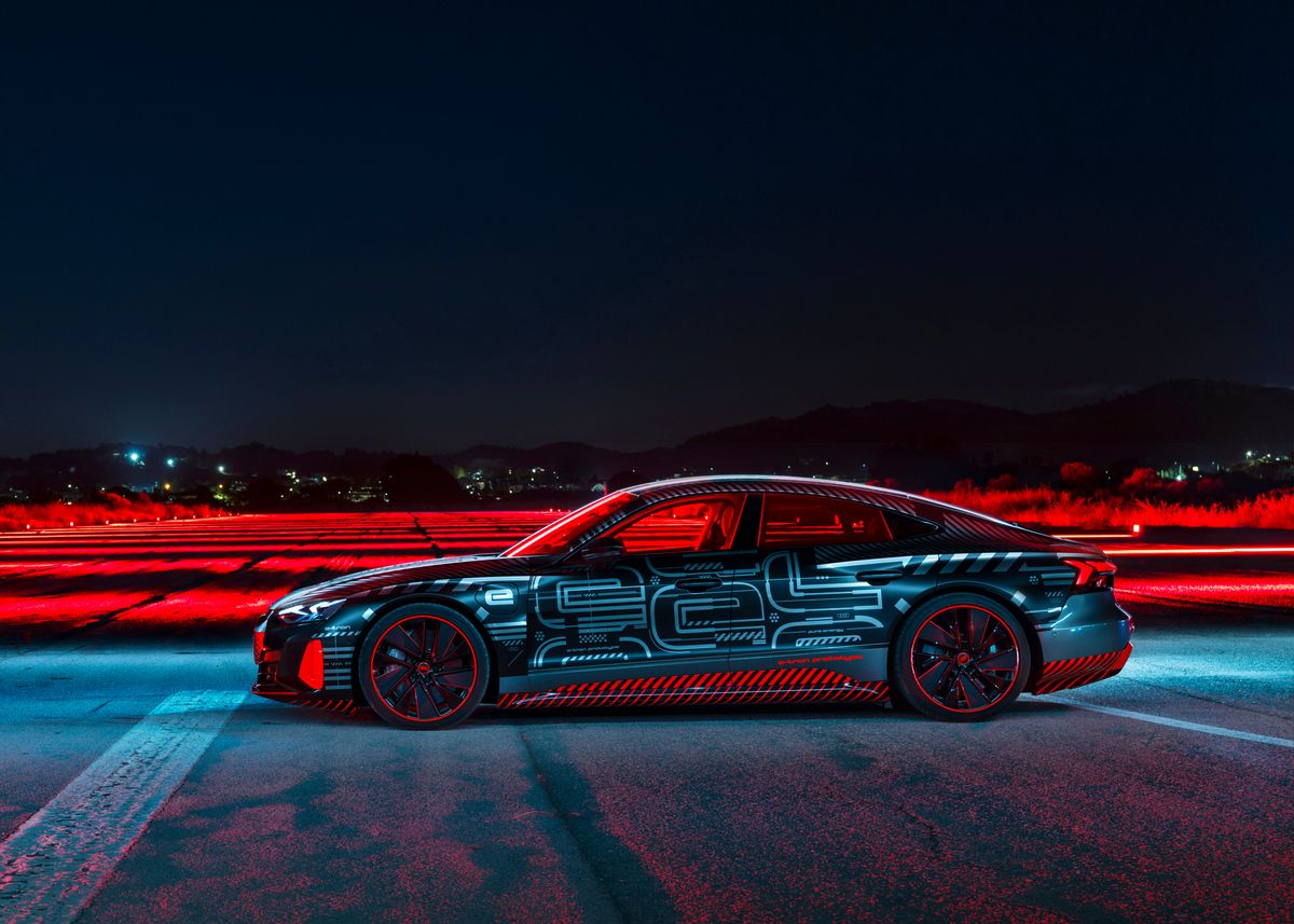 'Audi e-tron GT Night Shot' Poster, picture, metal print, paint by ...