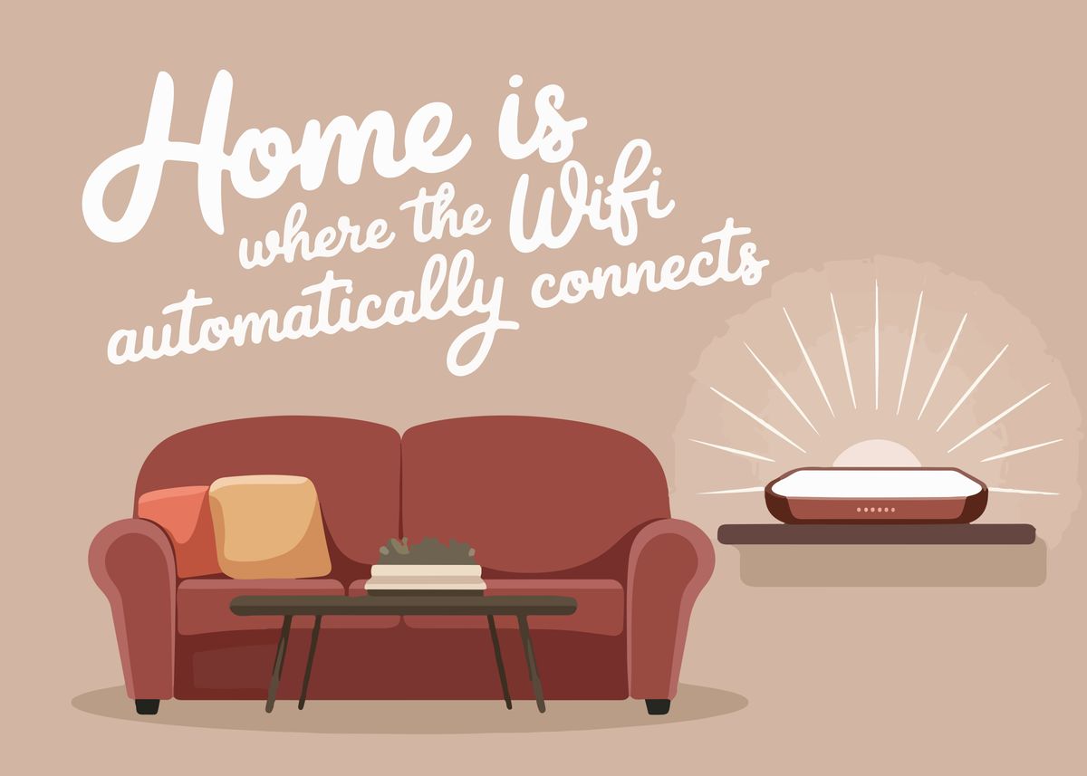 'Home Wifi Connection' Poster, picture, metal print, paint by ...