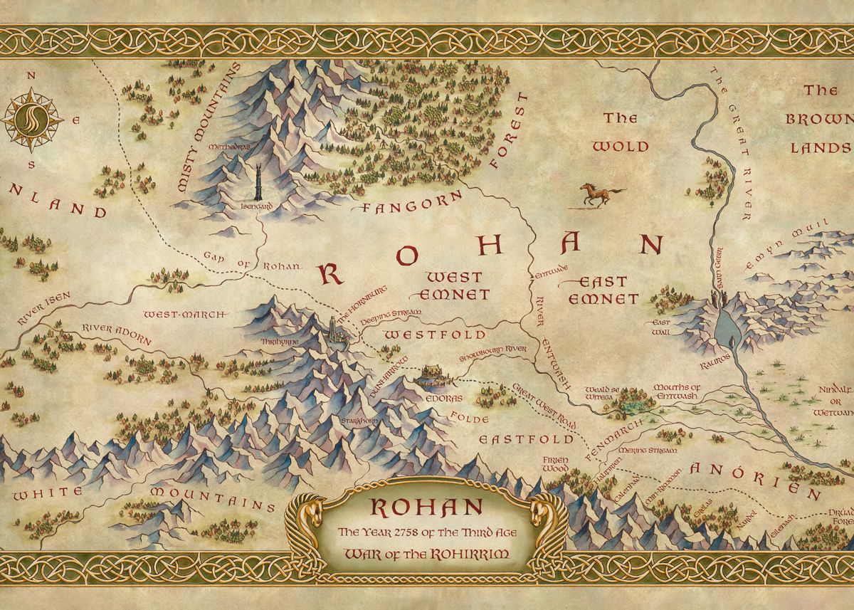 'War of the Rohirrim map' Poster, picture, metal print, paint by Middle ...