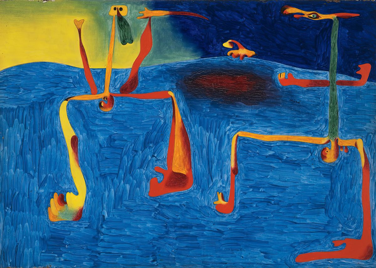 'Two-Philosophers by joan miro Abstract Figurative Painting' Poster ...