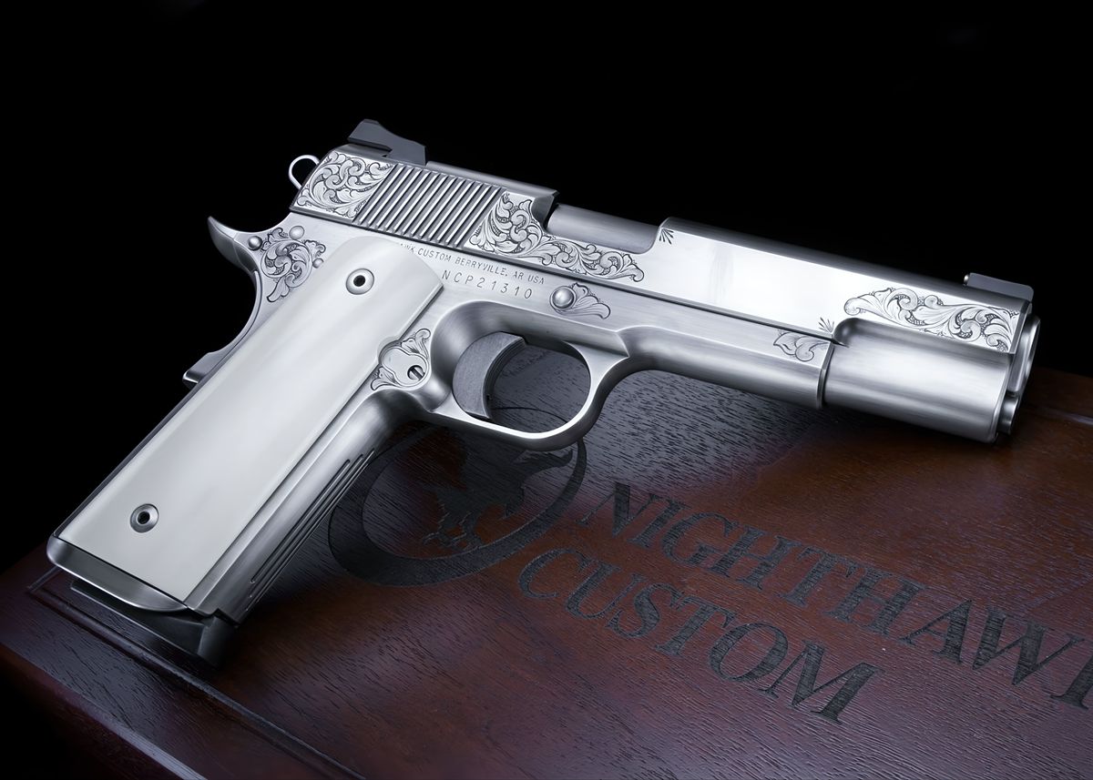 'Nighthawk Custom Engraved Pistol' Poster, picture, metal print, paint ...