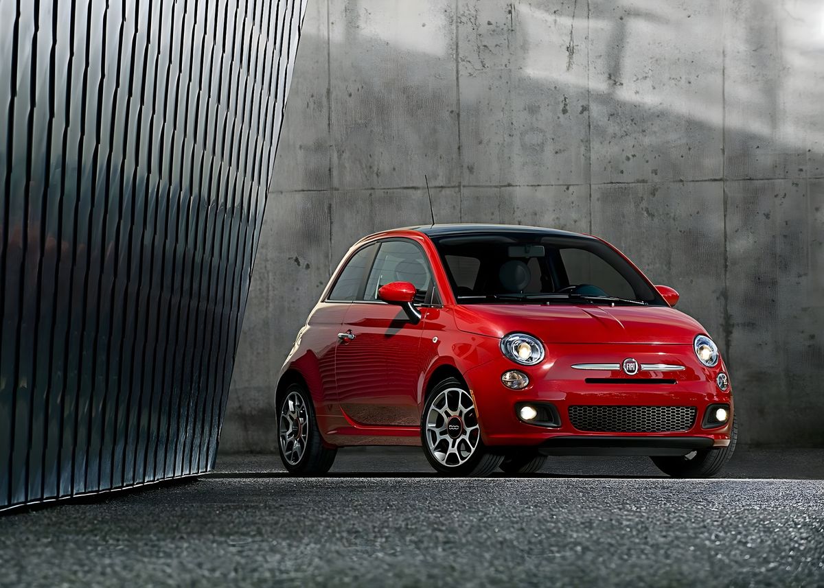 'Red Fiat 500' Poster, picture, metal print, paint by Good poster ...