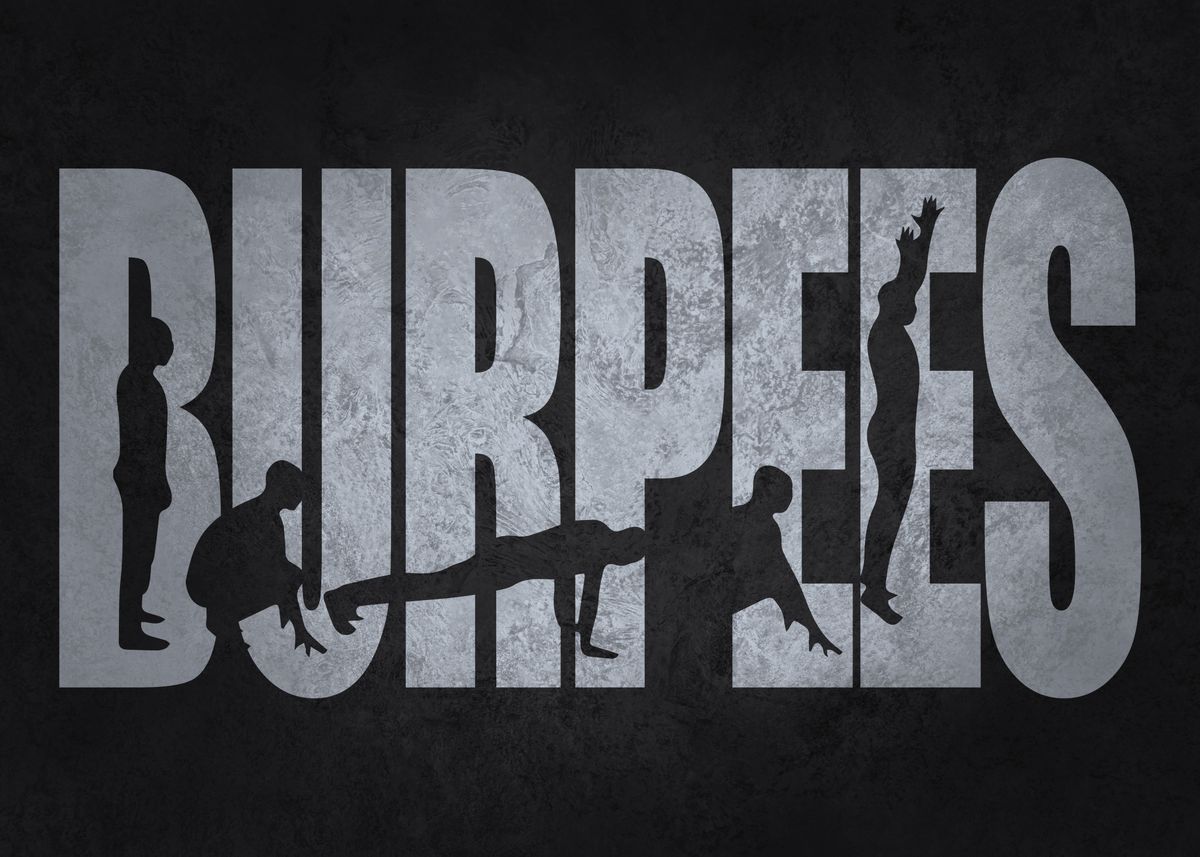 'Burpees Workout Motivation' Poster, picture, metal print, paint by ...