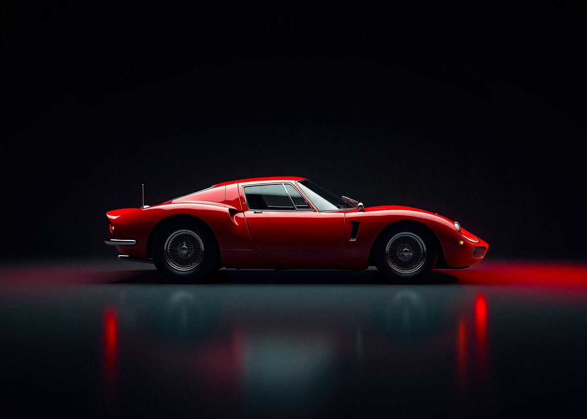 'Red Classic Sports Car' Poster, picture, metal print, paint by Magic ...