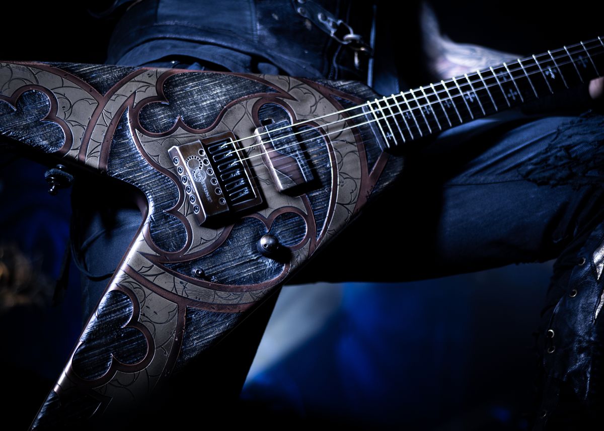 'Powerwolf Ornate Electric Guitar' Poster, picture, metal print, paint ...