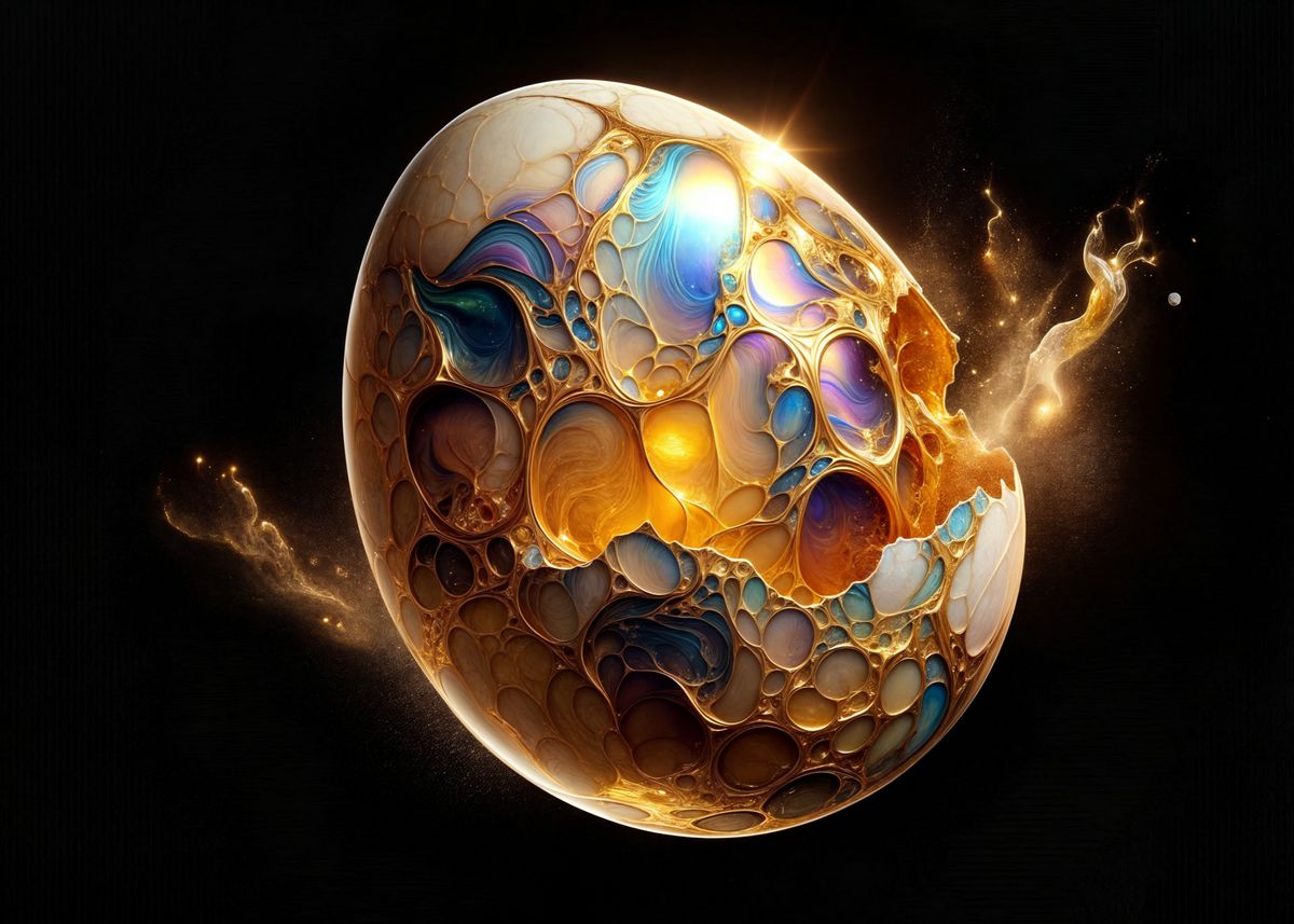 'Golden Egg Hatching' Poster, picture, metal print, paint by SeveIA ...