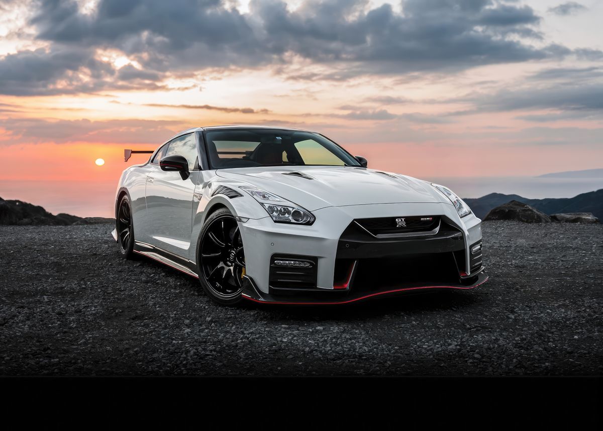 'White Nissan GT-R' Poster, picture, metal print, paint by RevArt ...