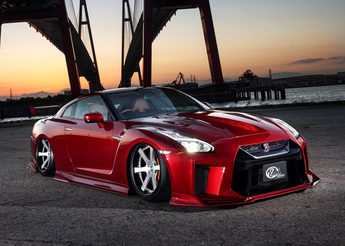 'Red Nissan GT-R' Poster, picture, metal print, paint by Erikk act ...