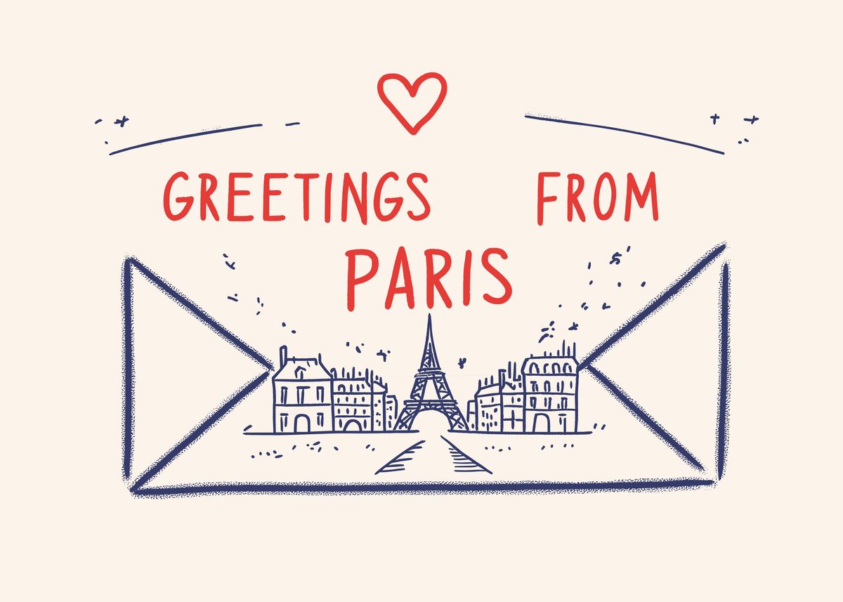 'Greetings from Paris France Travel' Poster, picture, metal print ...