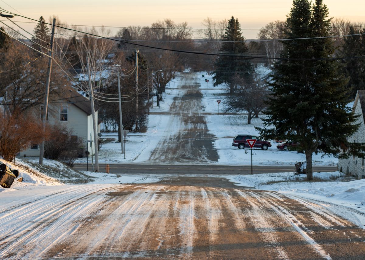 'Snowy Suburban Street' Poster, picture, metal print, paint by Brian ...