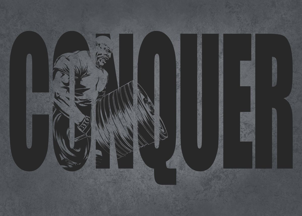 'Conquer - Bodybuilding Motivation' Poster, picture, metal print, paint ...