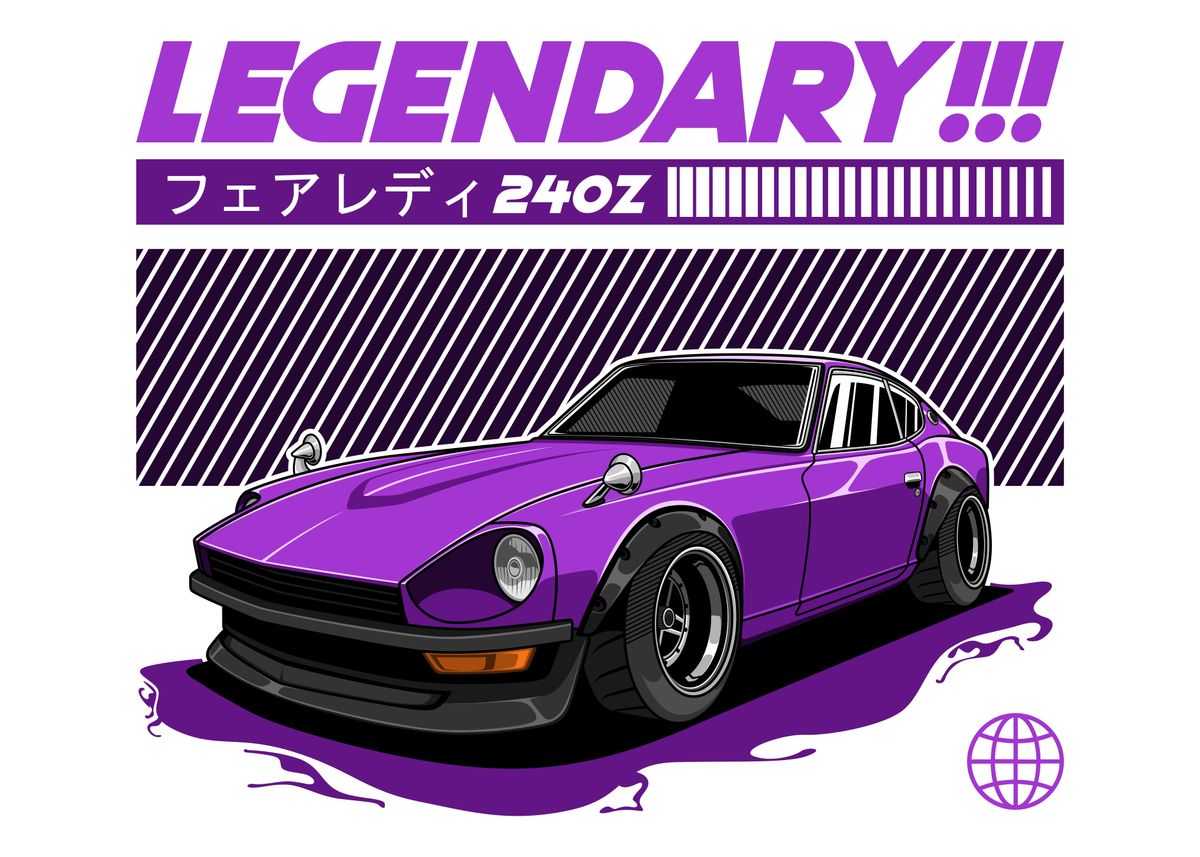 'Nissan Datsun 240Z Fairlady Z Purple' Poster, picture, metal print ...