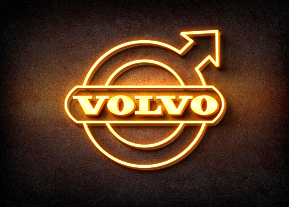 'Volvo Logo Neon Sign' Poster, picture, metal print, paint by capture ...