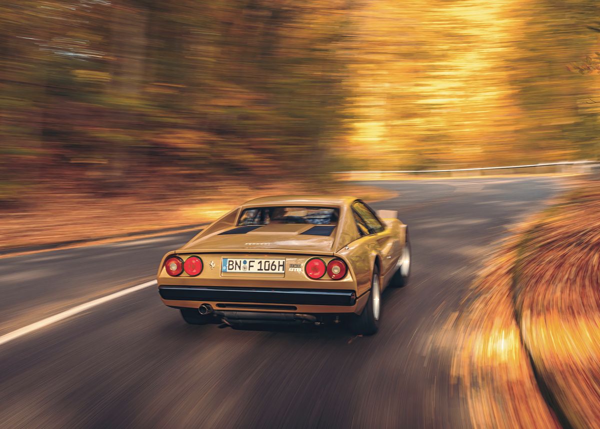 'Ferrari 308 GTB on a Winding Road' Poster, picture, metal print, paint ...