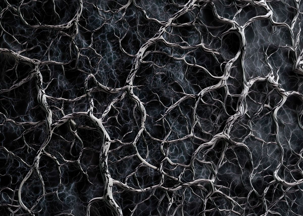 'Abstract Branching Pattern' Poster, picture, metal print, paint by ...