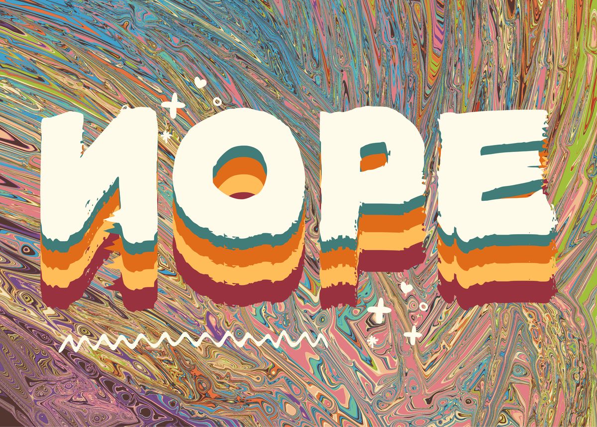 'Nope Retro Abstract Graffiti Design' Poster, picture, metal print ...