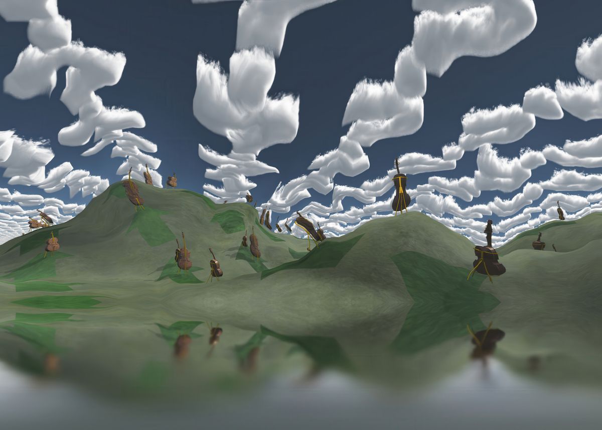 'Cello Landscape' Poster, picture, metal print, paint by Bruce Rolff ...