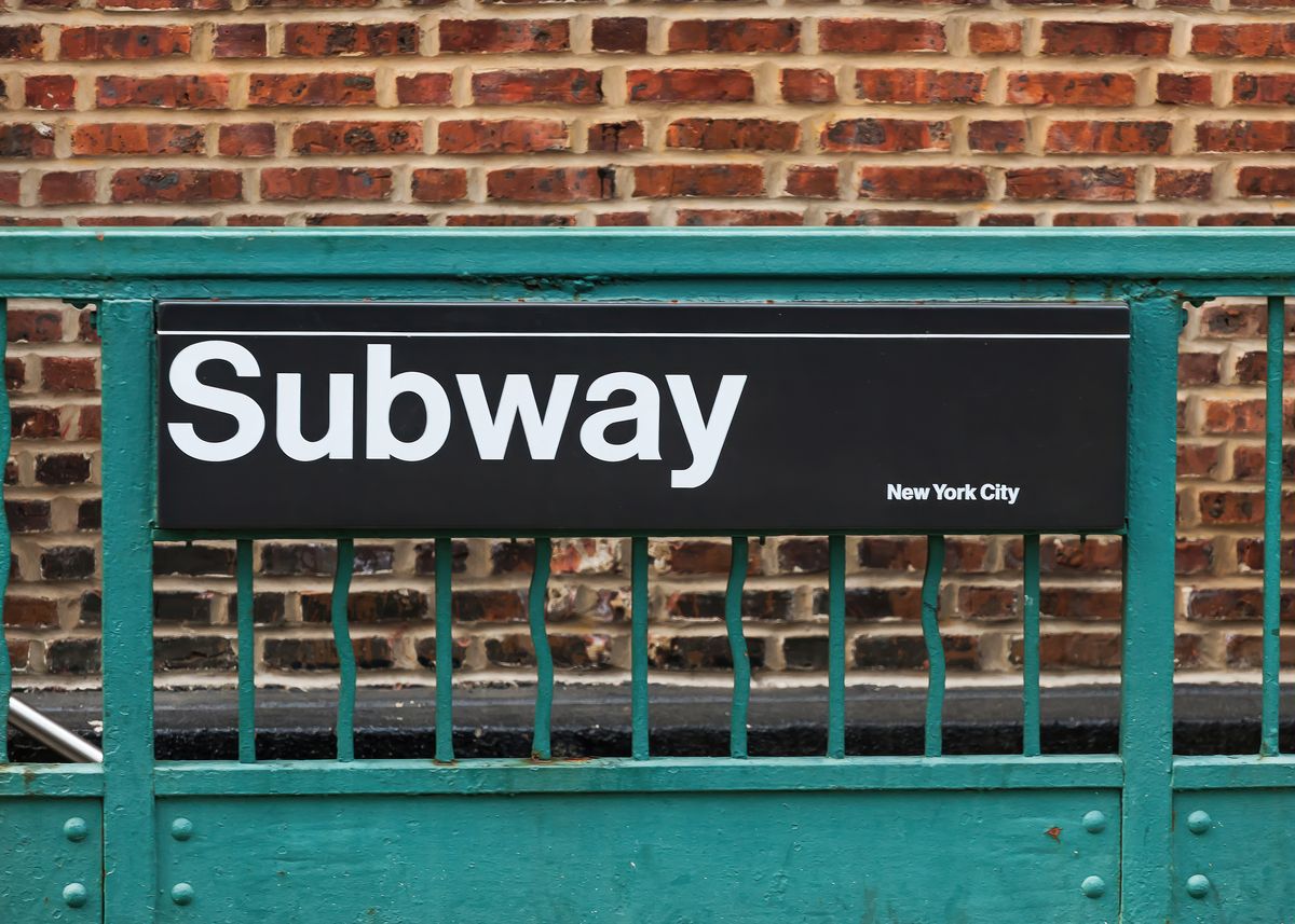 'Subway Entrance Sign' Poster, picture, metal print, paint by Antonio ...