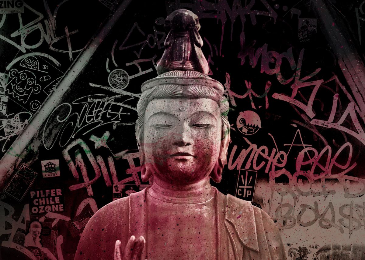 'Buddha Graffiti Art' Poster, picture, metal print, paint by Svetlana ...