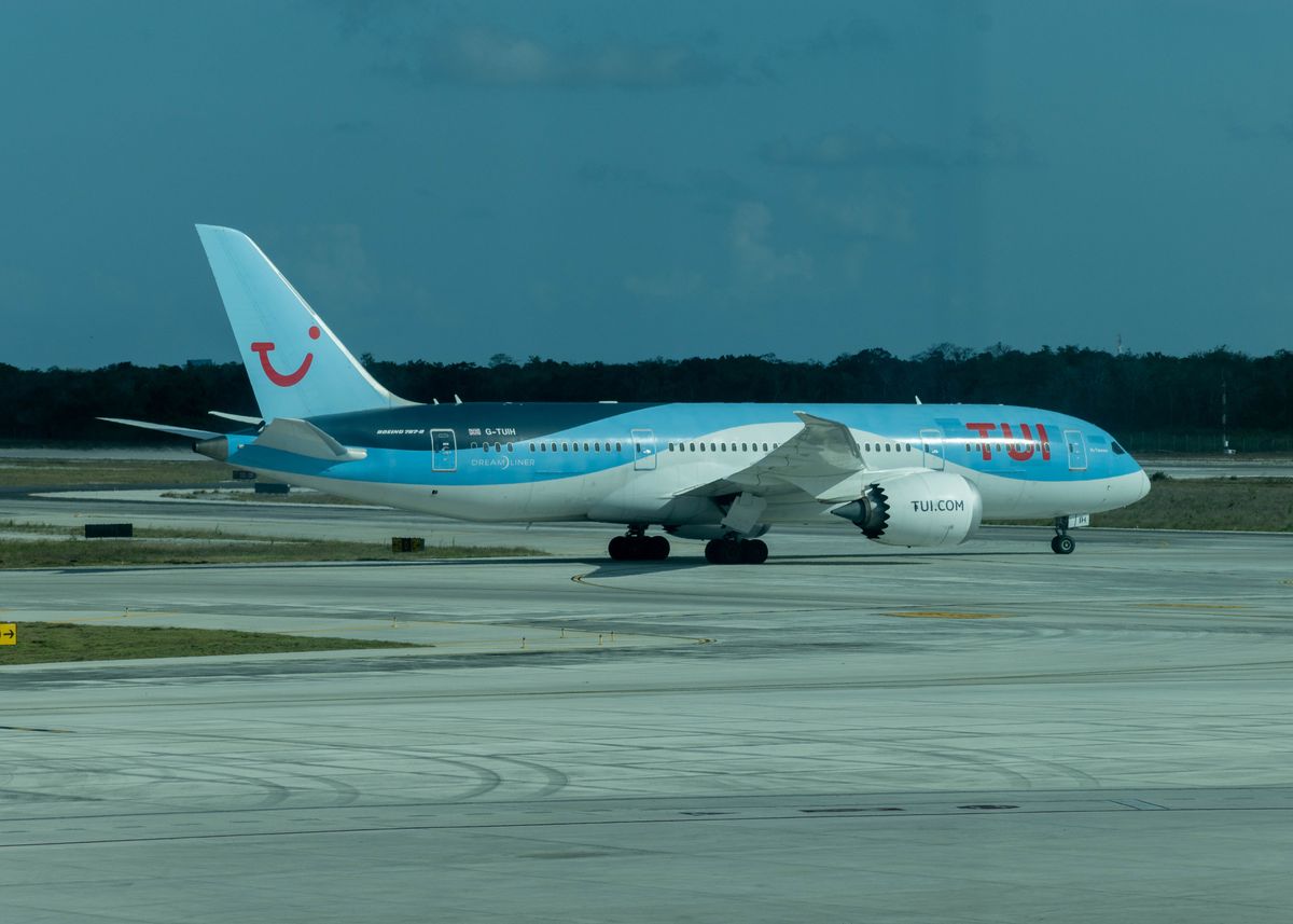 'TUI Airplane on Runway' Poster, picture, metal print, paint by ...