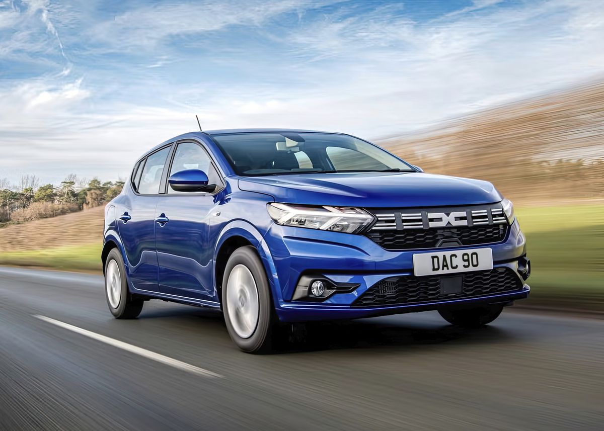 'Blue Dacia Sandero' Poster, picture, metal print, paint by ALCN | Displate