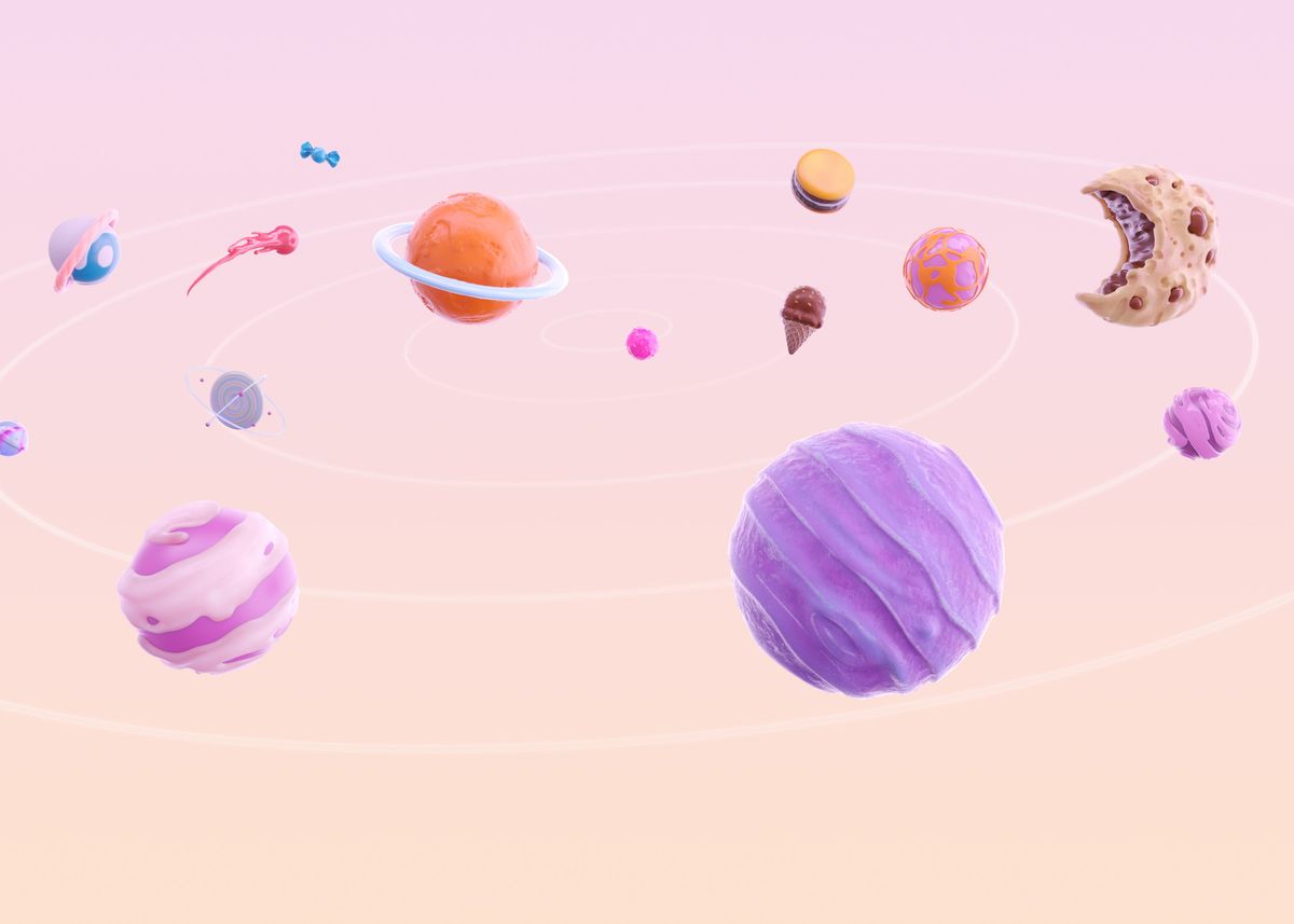 'Sweet Space' Poster, picture, metal print, paint by Kuro Naichi | Displate