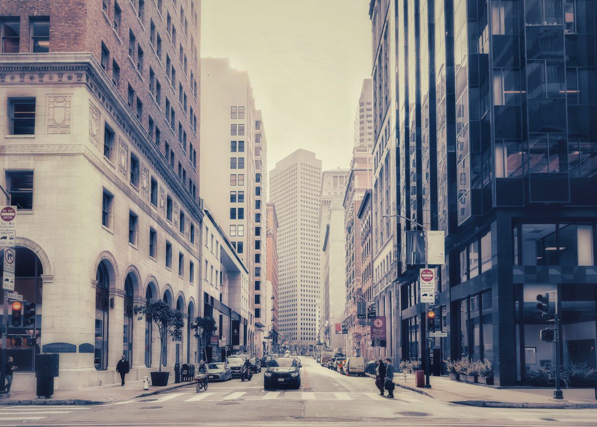 'City Street View' Poster, picture, metal print, paint by Jonathan ...