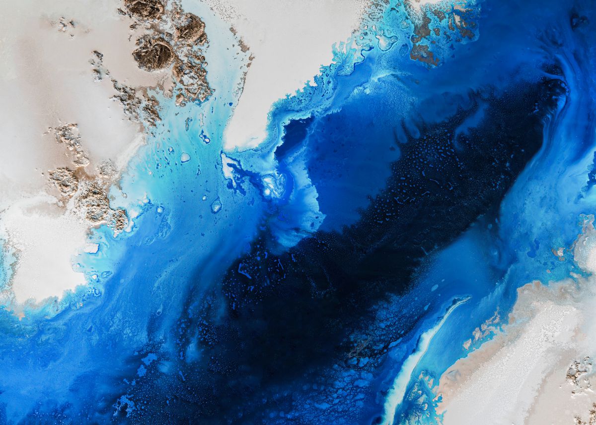 'Deep Ocean Blue' Poster, picture, metal print, paint by Petra Meikle ...