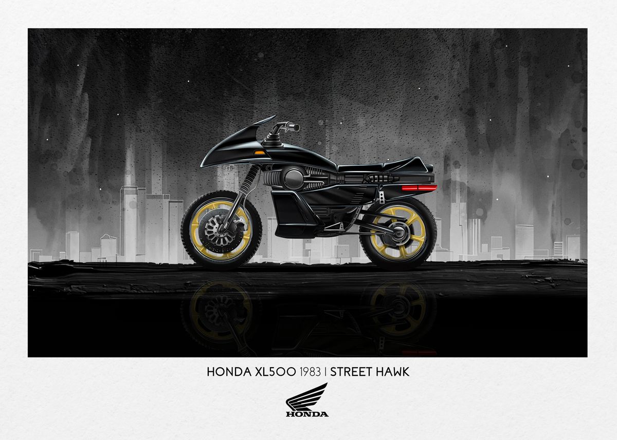 'Honda XL500 Street Hawk' Poster, picture, metal print, paint by Fadilr ...