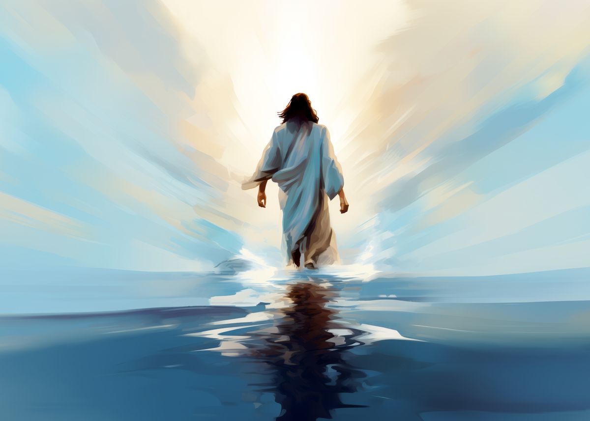 'Jesus Walking on Water' Poster, picture, metal print, paint by Adames ...