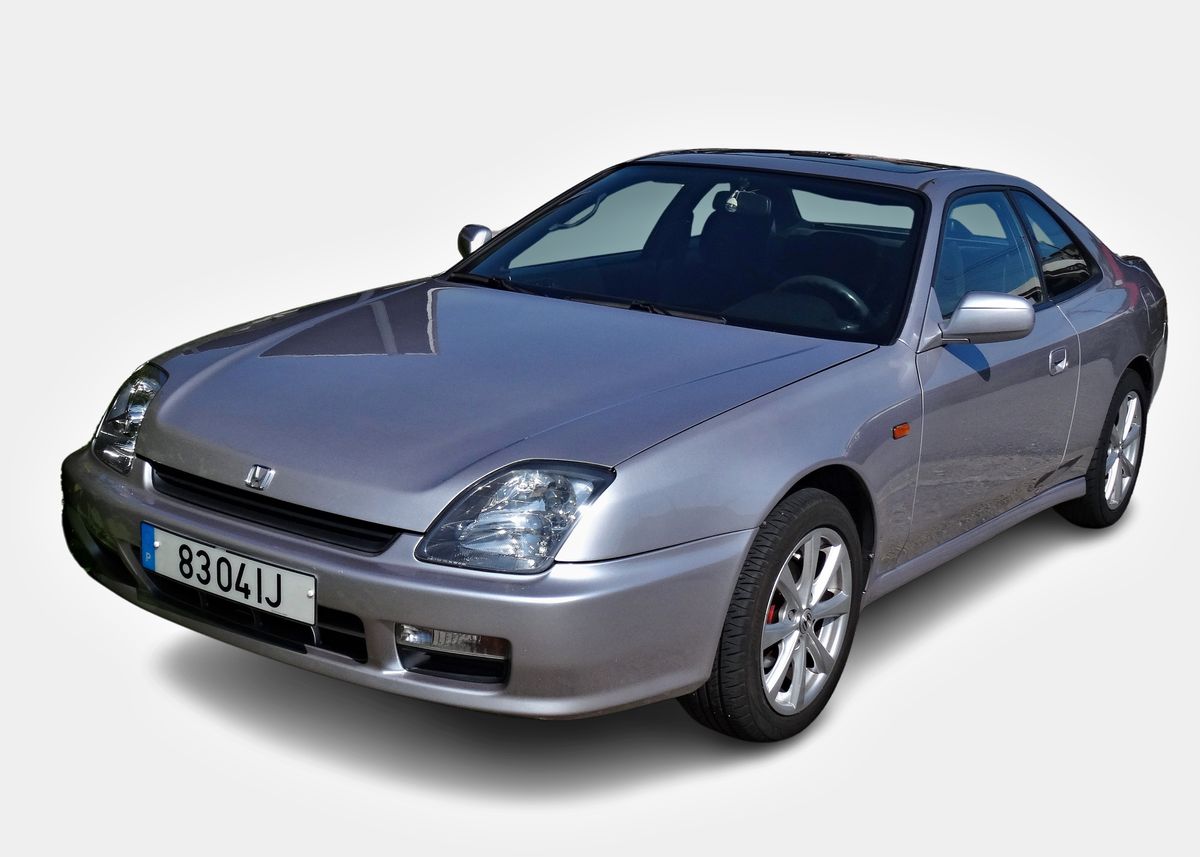 'Silver Honda Prelude Coupe' Poster, picture, metal print, paint by ...