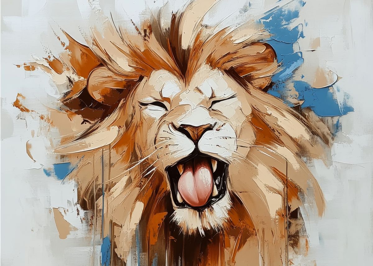 'Lion Roar Painting' Poster, picture, metal print, paint by Deja Reve ...