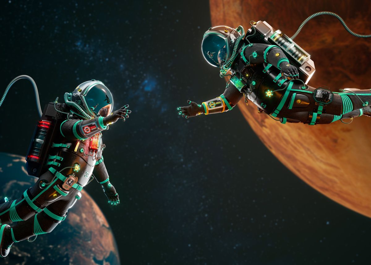 'Spacewalk Connection' Poster, picture, metal print, paint by Kuro ...