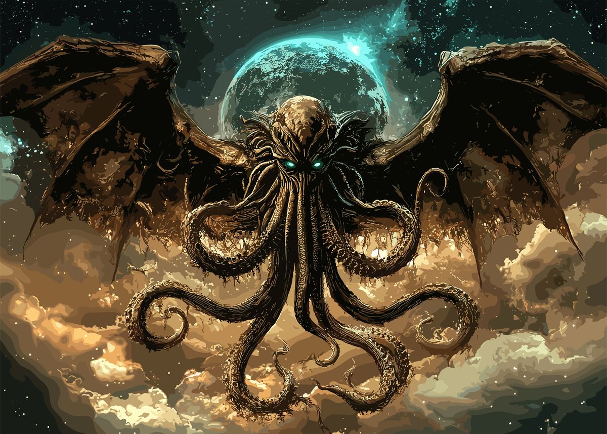 'Cthulhu Cosmic Horror' Poster, picture, metal print, paint by Ammar ...