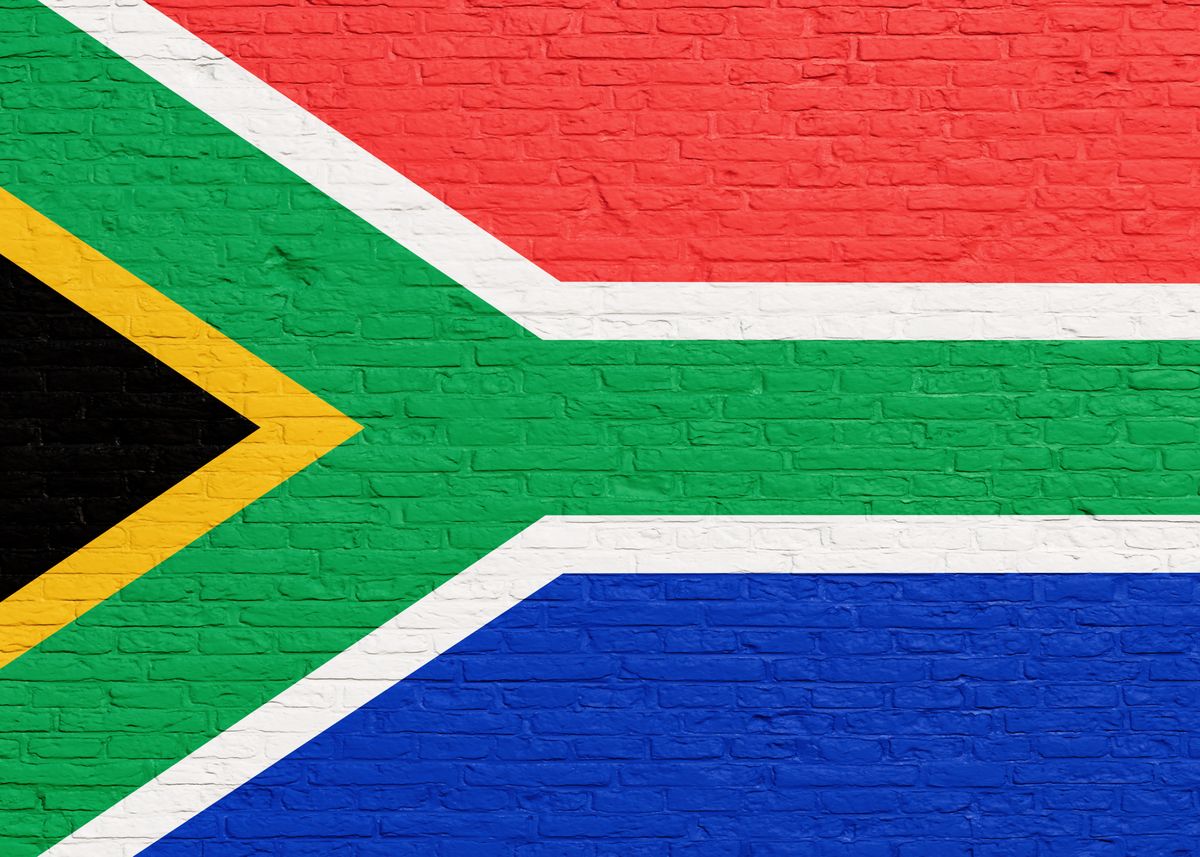 'South Africa - South African Flag on Brick Wall' Poster, picture ...