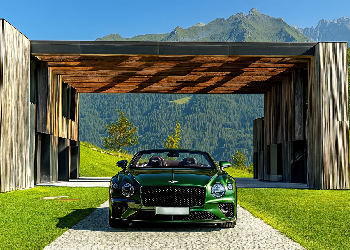 'Green Bentley Continental GT Convertible' Poster, picture, metal print ...