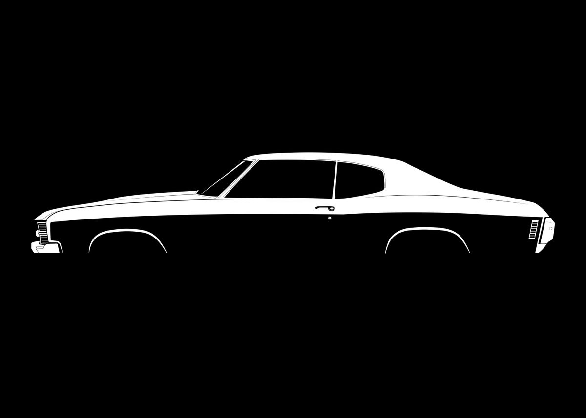 'Chevelle SS (1970) Silhouette' Poster, picture, metal print, paint by ...