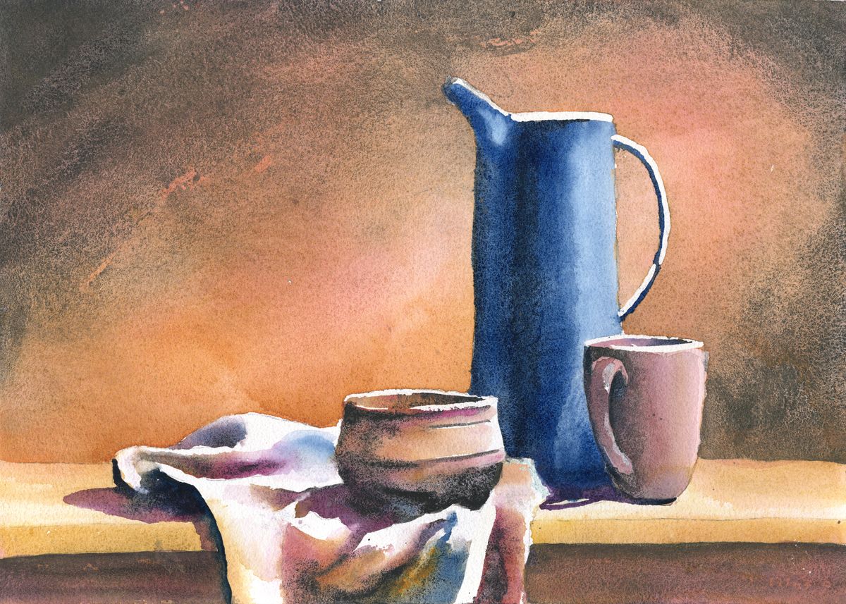 'Watercolor Still Life Kitchen Decor' Poster, picture, metal print ...