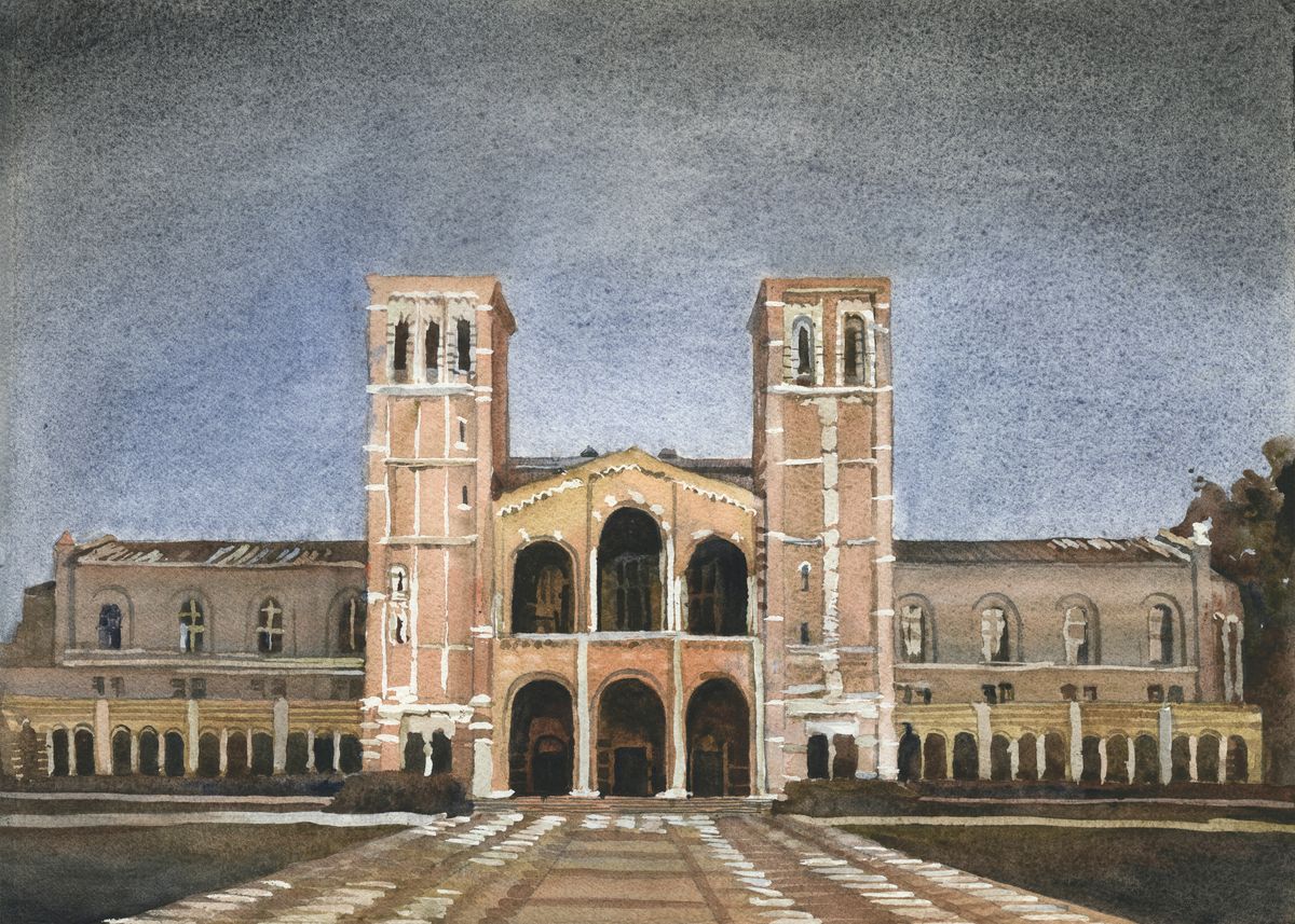 'University Building Watercolor UCLA' Poster, picture, metal print ...