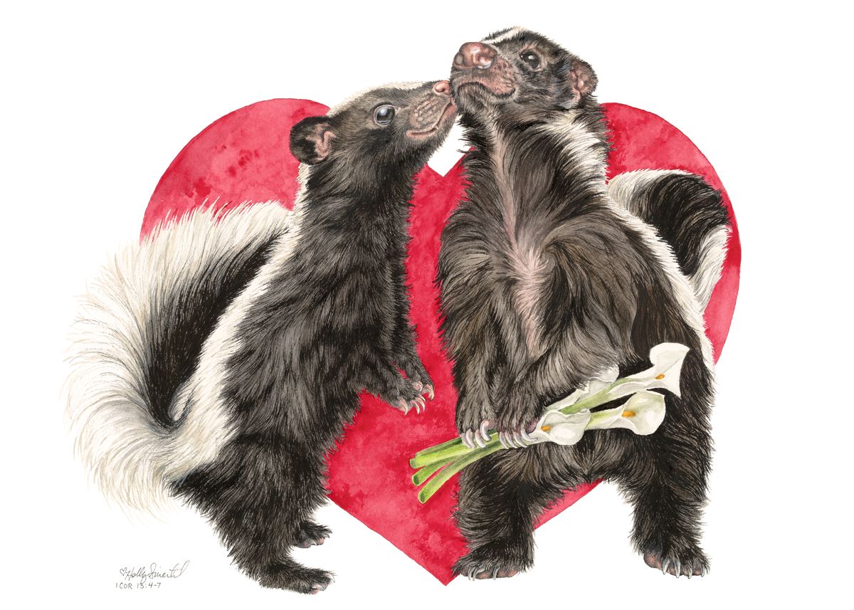 'Skunk I Love You Stinker' Poster, picture, metal print, paint by Holly ...