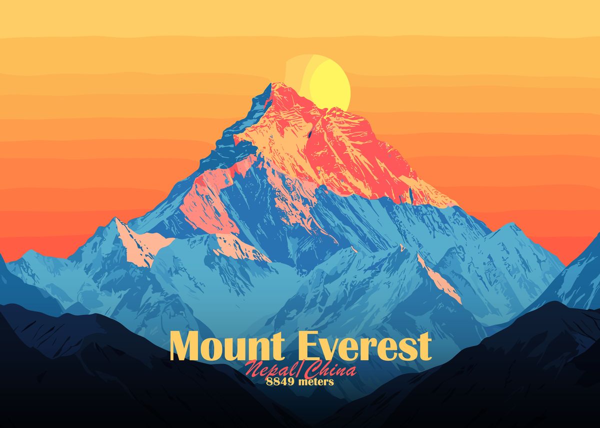 'Mount Everest Sunset' Poster, picture, metal print, paint by Mason ...
