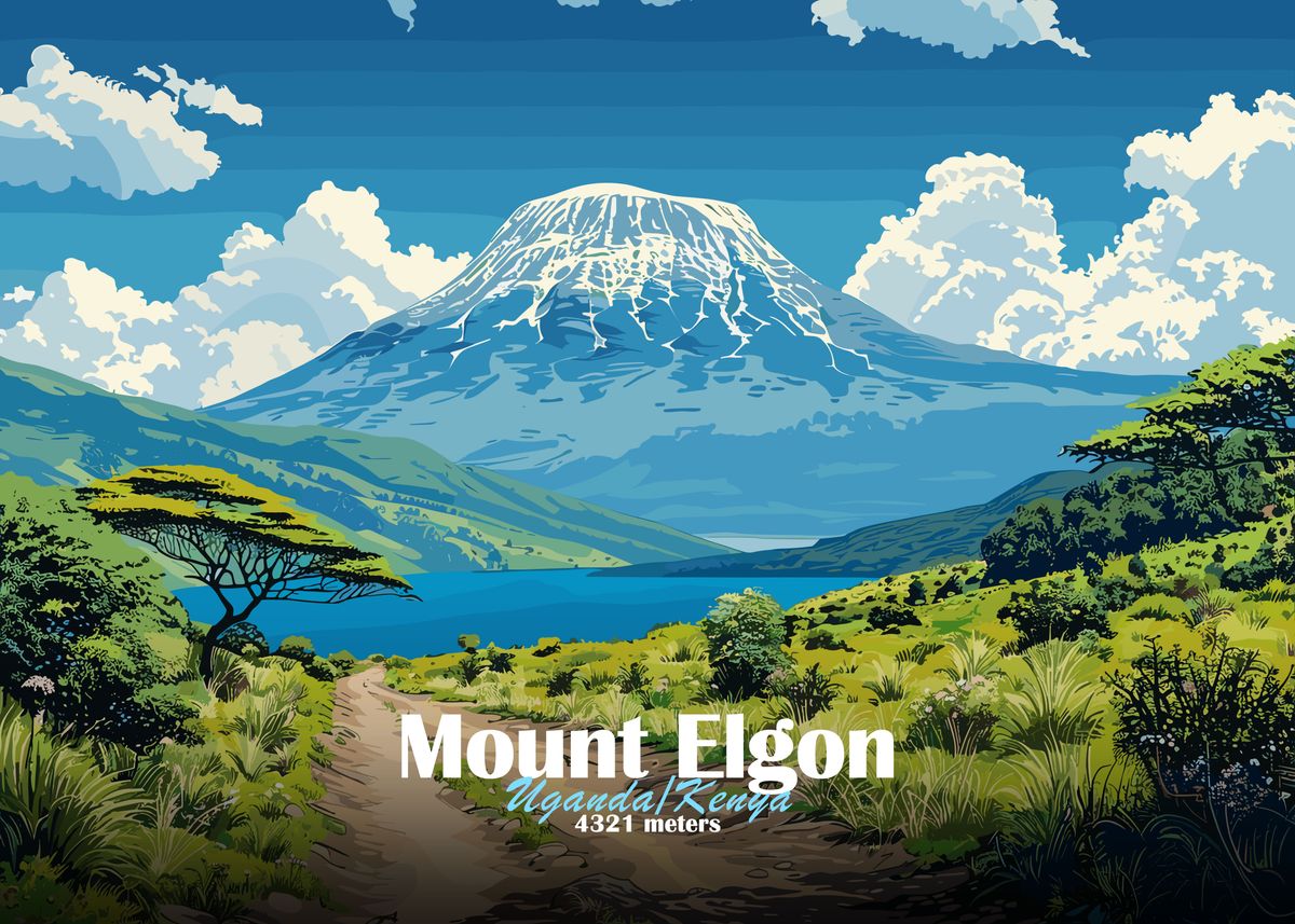 'Mount Elgon Landscape' Poster, picture, metal print, paint by Mason ...