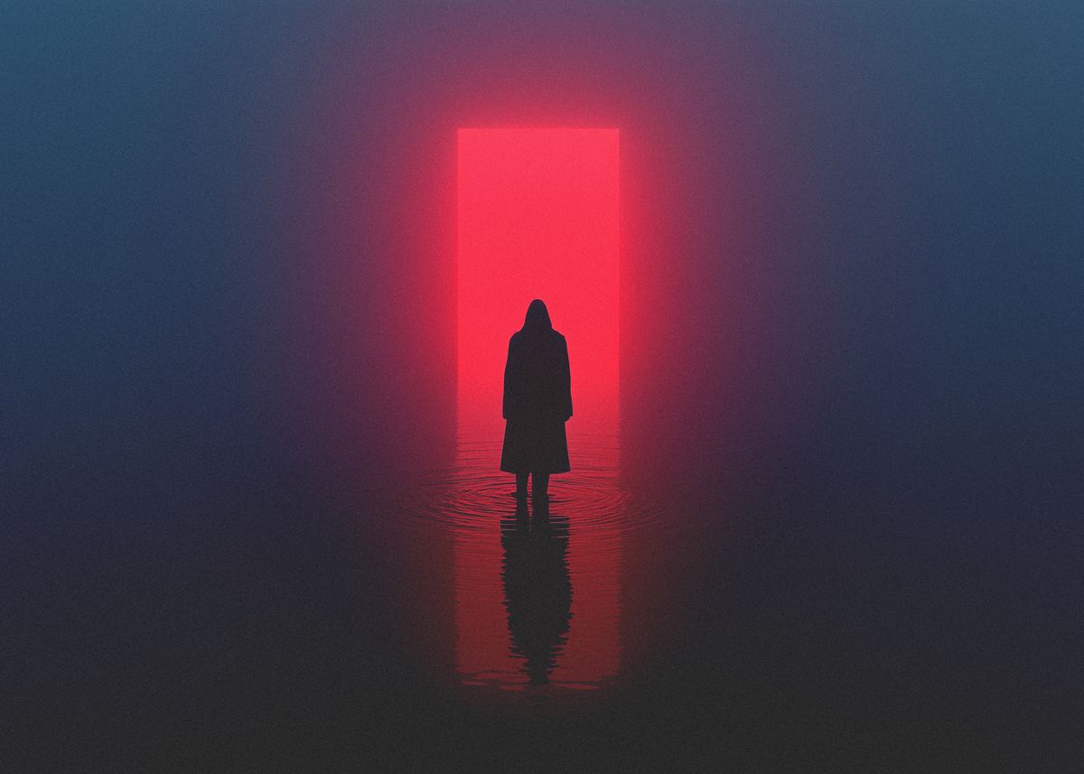 'Minimalist Synth Neon Artwork' Poster, picture, metal print, paint by ...